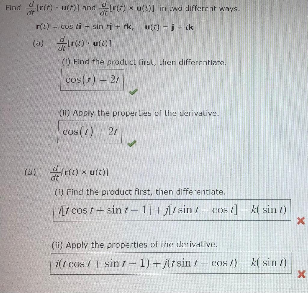 Solved Find r(t)u(t)) and . terce) x u(t)] in two different | Chegg.com