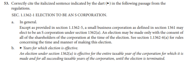 Solved 53. Correctly cite the italicized sentence indicated | Chegg.com