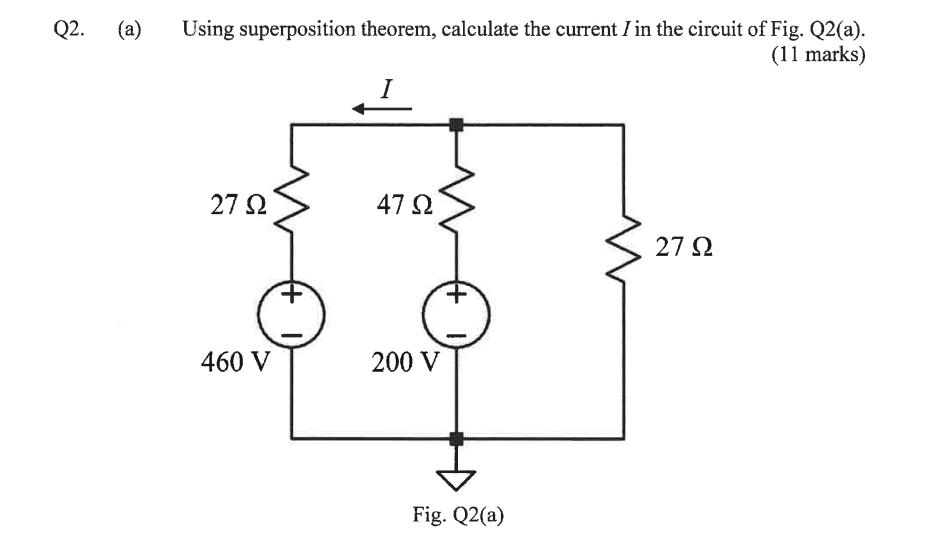 Solved (a) Using superposition theorem, calculate the | Chegg.com