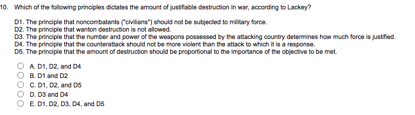 Solved 10. Which of the following principles dictates the | Chegg.com