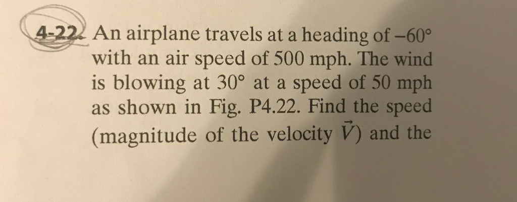 Solved An airplane travels at a heading of -60° with an air | Chegg.com