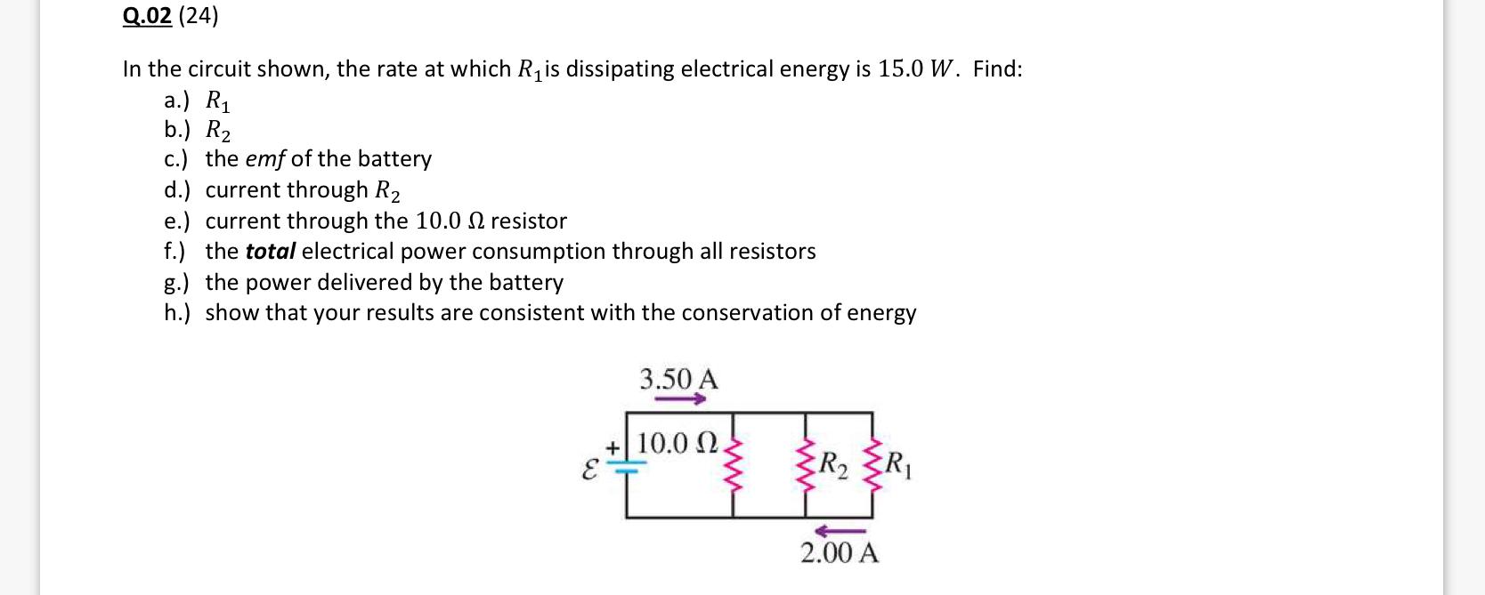 Solved In the circuit shown, the rate at which R1 is | Chegg.com