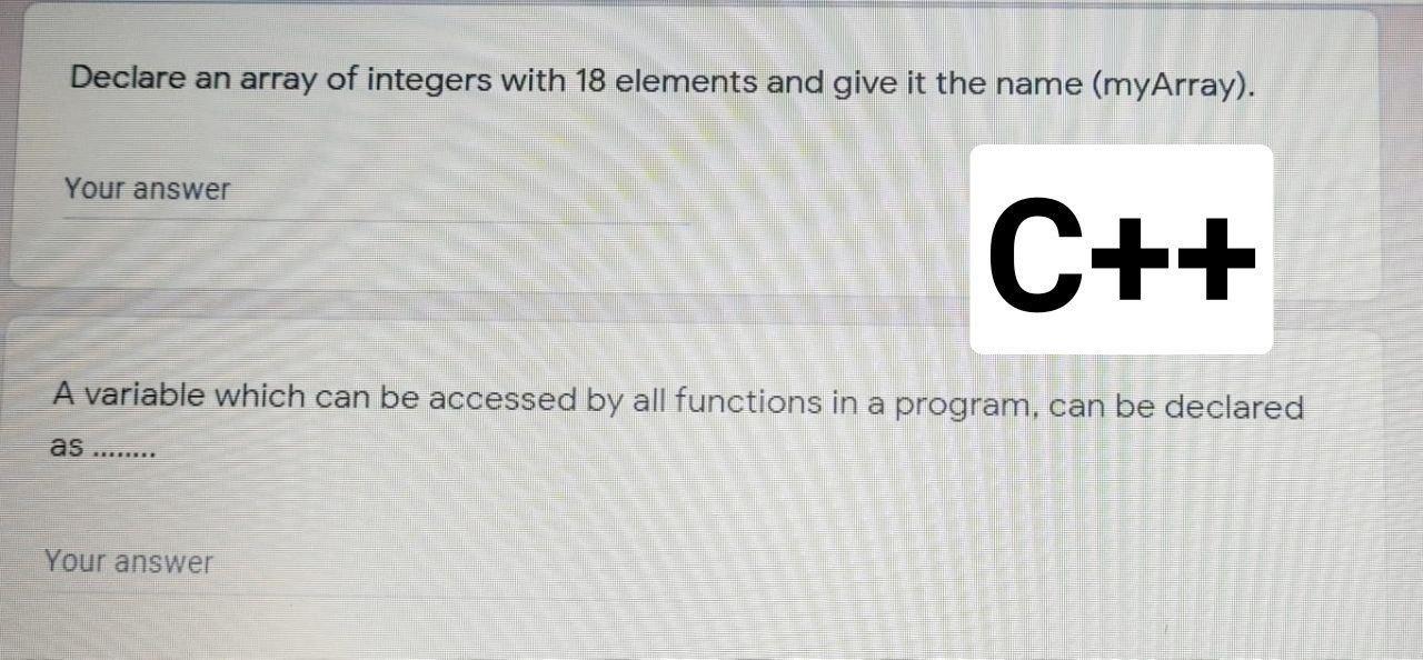 Solved Declare an array of integers with 18 elements and | Chegg.com