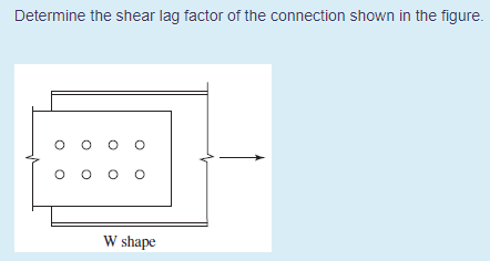 Solved Determine the shear lag factor of the connection | Chegg.com