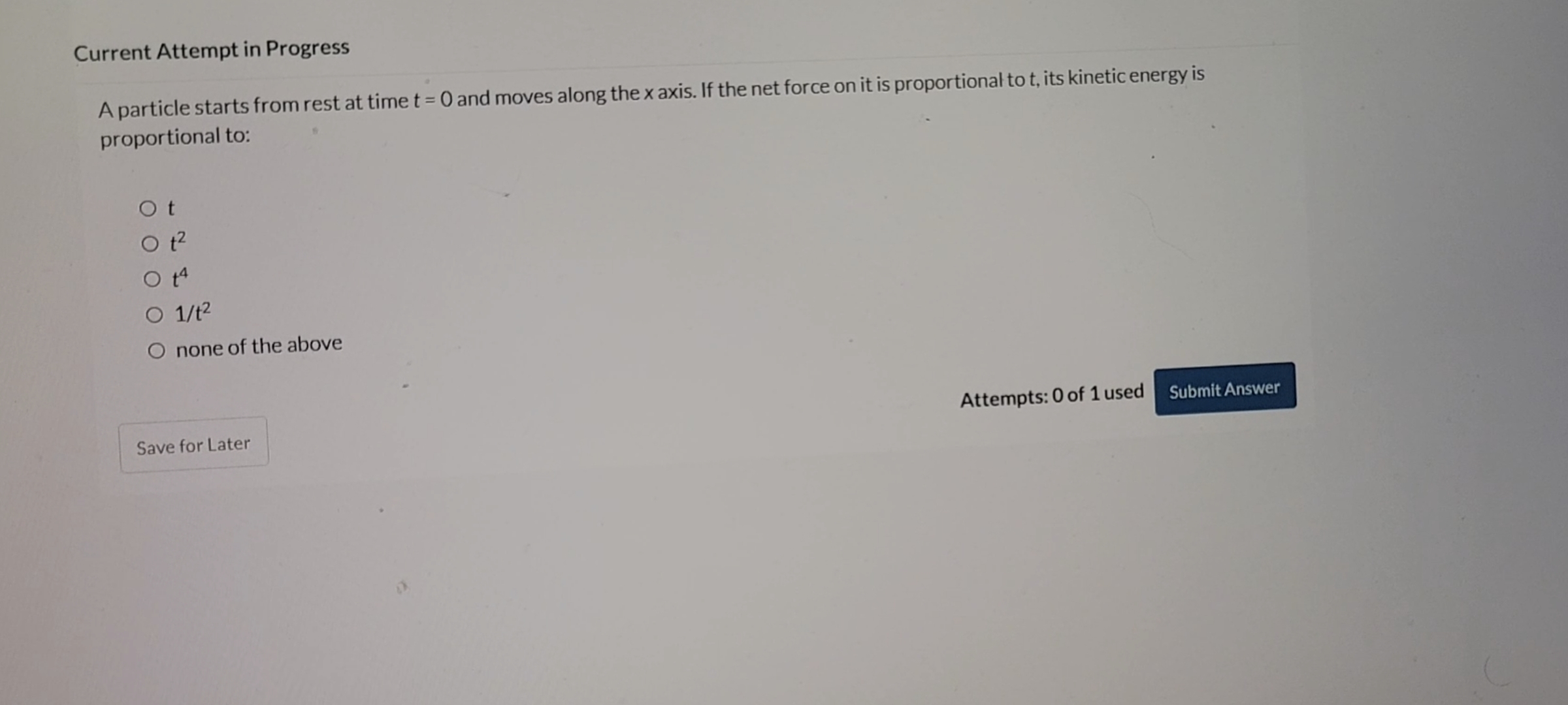 Solved Current Attempt in ProgressA particle starts from | Chegg.com