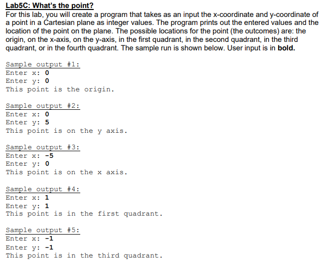Solved Lab5C: What's the point? For this lab, you will | Chegg.com