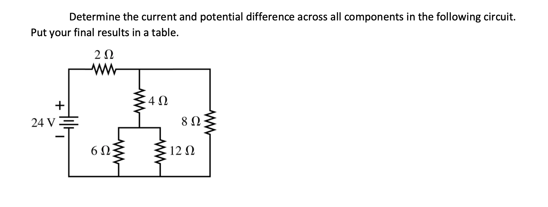 Solved Determine the current and potential difference across | Chegg.com