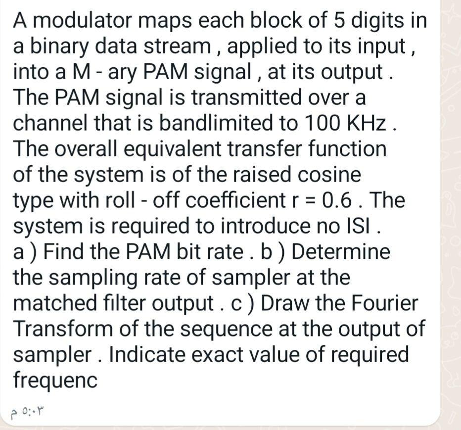 Solved - A modulator maps each block of 5 digits in a binary | Chegg.com