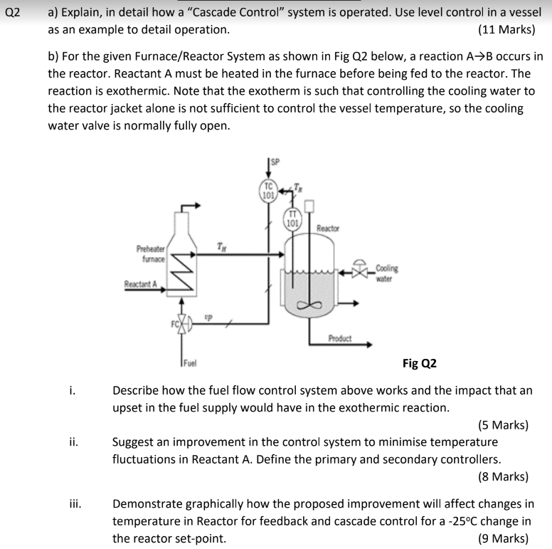 Solved a) Explain, in detail how a "Cascade Control" system | Chegg.com