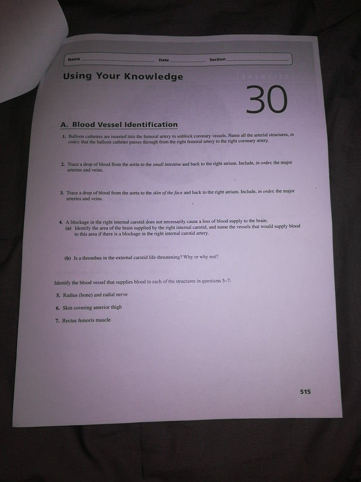 Solved Date Section Name Reviewing Your Knowledge EXERCISE | Chegg.com