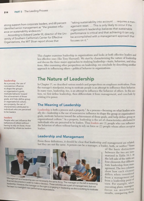 12 PARTS The Leading Process MANAGEMENT IN ACTION | Chegg.com