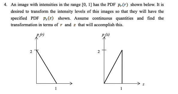 Solved 4. An image with intensities in the range [0, 1] has | Chegg.com