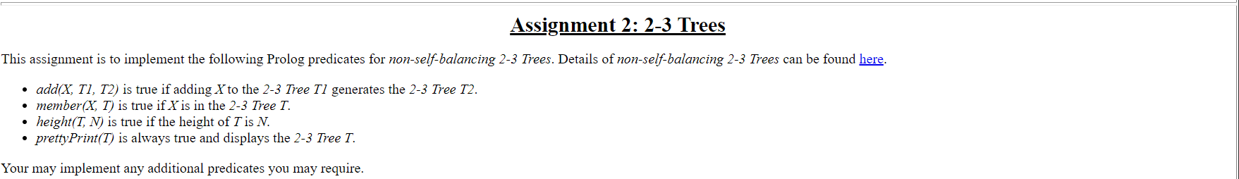 Solved Assignment 2: 2-3 Trees This assignment is to | Chegg.com