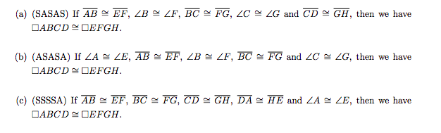 Solved Quadrilateral congruence 1. Let DABCD and DEFGH be | Chegg.com