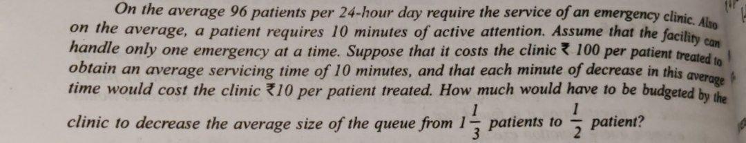 Solved On the average 96 patients per 24-hour day require | Chegg.com