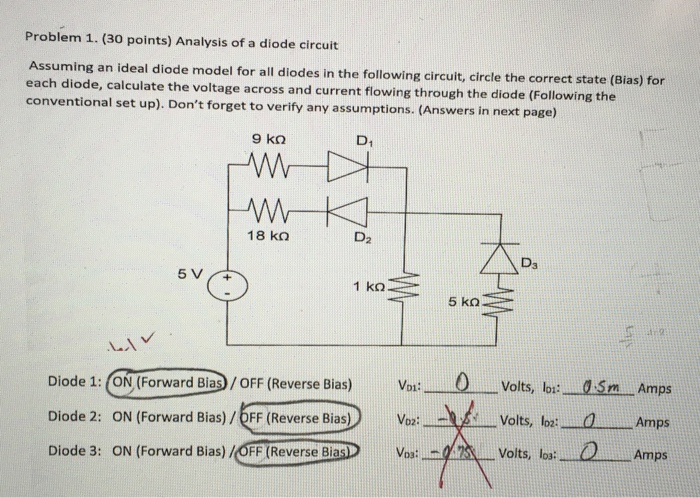 Solved Analysis of a diode circuit Assuming an ideal diode | Chegg.com