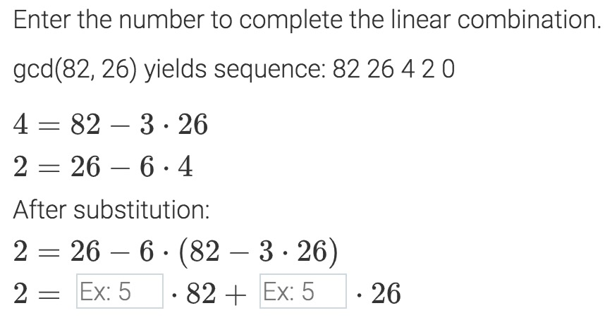 Solved Enter the number to complete the linear combination. | Chegg.com