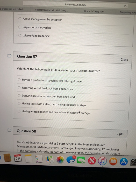 Solved y Bookmarks Window Help a canvas.uncp.edu officer has | Chegg.com