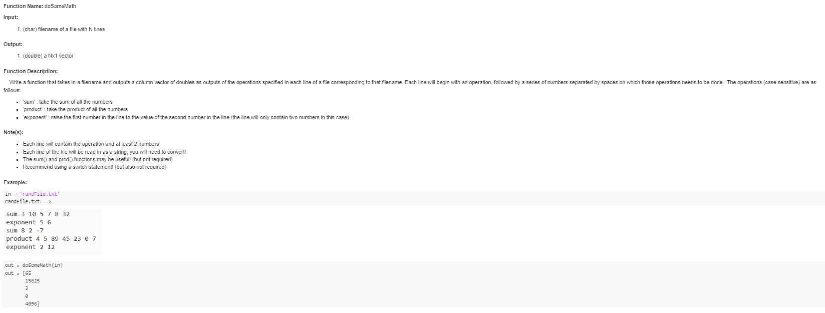Solved Input: 1. (char) filename of a file with N lines | Chegg.com