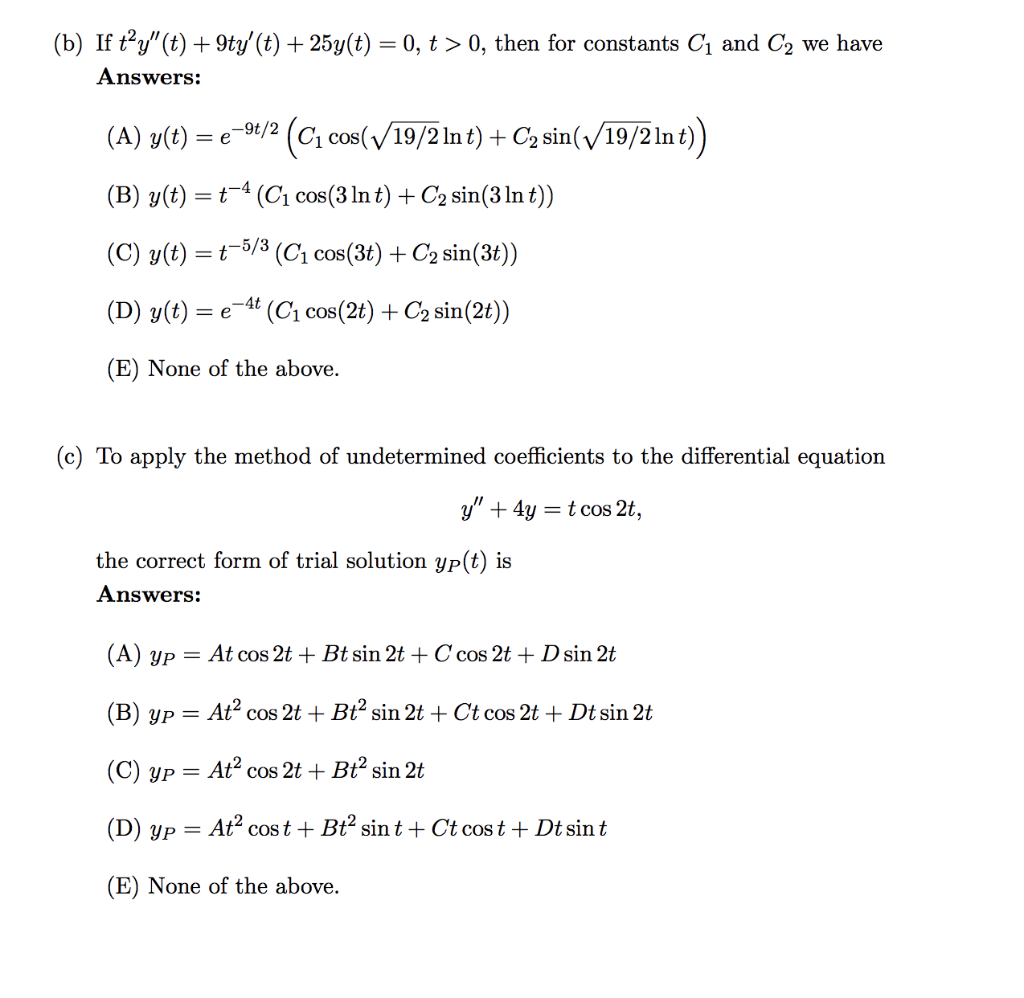 Solved 6. Multiple Choice Questions on next 3 pages: Each | Chegg.com