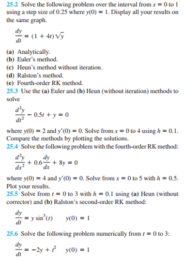 Solved 25.2 Solve the following problem over the interval | Chegg.com