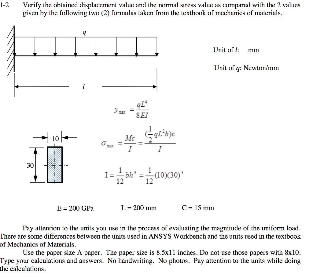 Solved 1-2Verify the obtained displacement value and the | Chegg.com