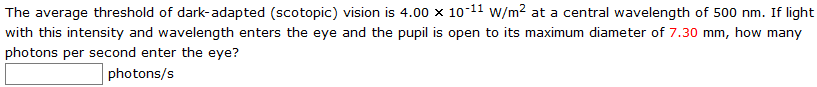 Solved The average threshold of dark-adapted (scotopic) | Chegg.com