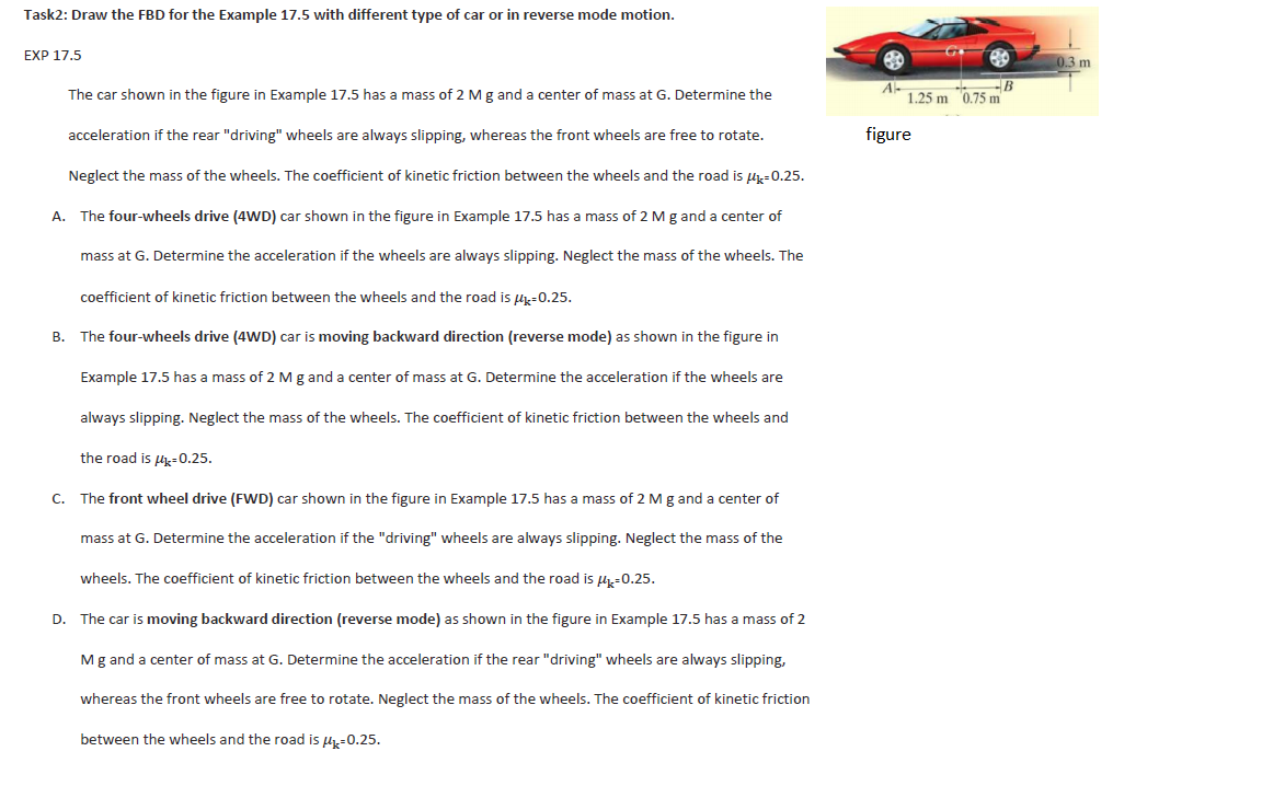 Task2: Draw the FBD for the Example 17.5 with | Chegg.com