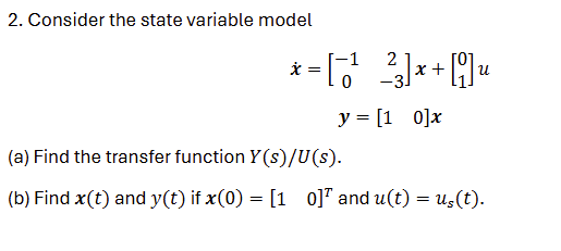 Consider the state variable | Chegg.com