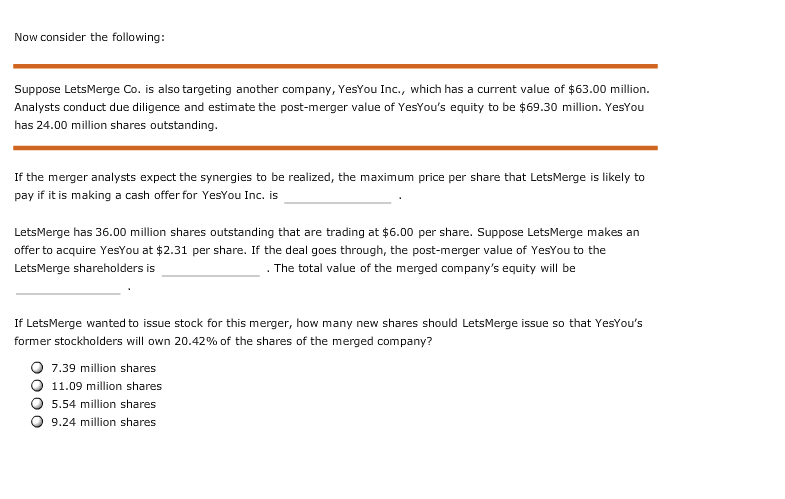 Solved In a merger analysis, the most important part of the | Chegg.com
