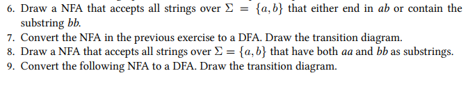Solved = 6. Draw a NFA that accepts all strings over I = | Chegg.com