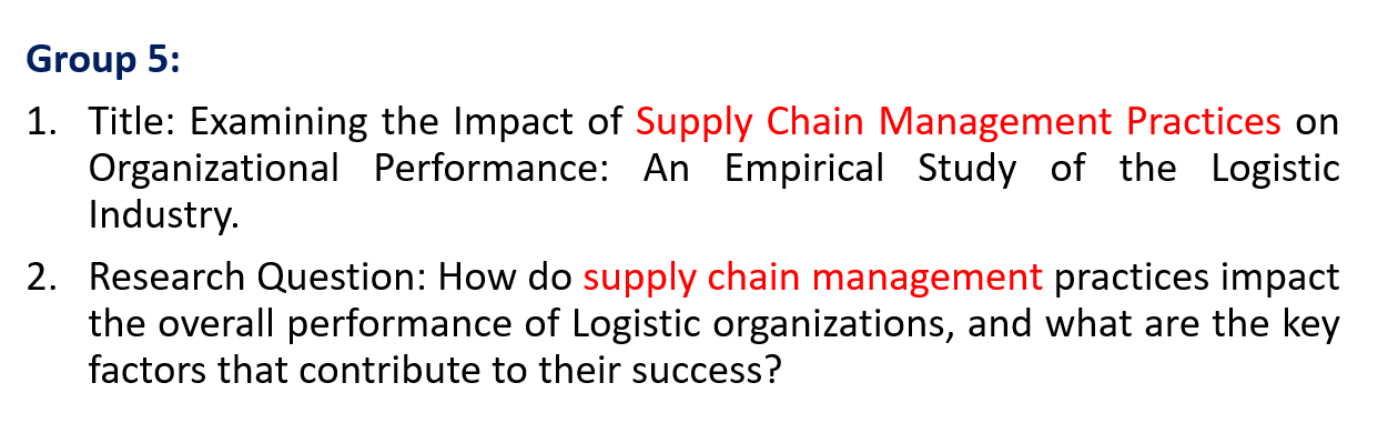 Solved Group 5: Problem statement: While supply chain | Chegg.com