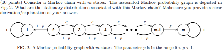 Solved (10 points) Consider a Markov chain with m states. | Chegg.com
