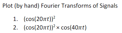 Solved Plot (by hand) Fourier Transforms of Signals 1. | Chegg.com