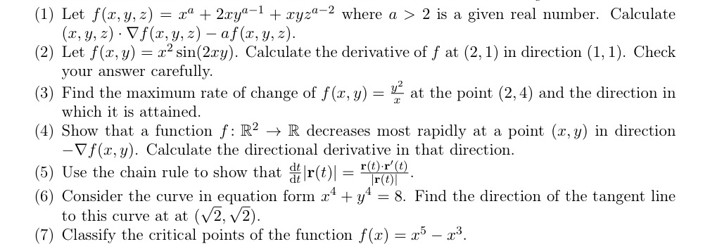 Solved (1) ﻿Let f(x,y,z)=xa+2xya-1+xyza-2 ﻿where a>2 is ﻿a | Chegg.com