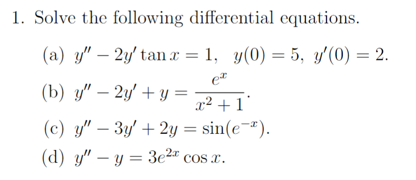 Solved Please help with B and D.Solve the following | Chegg.com