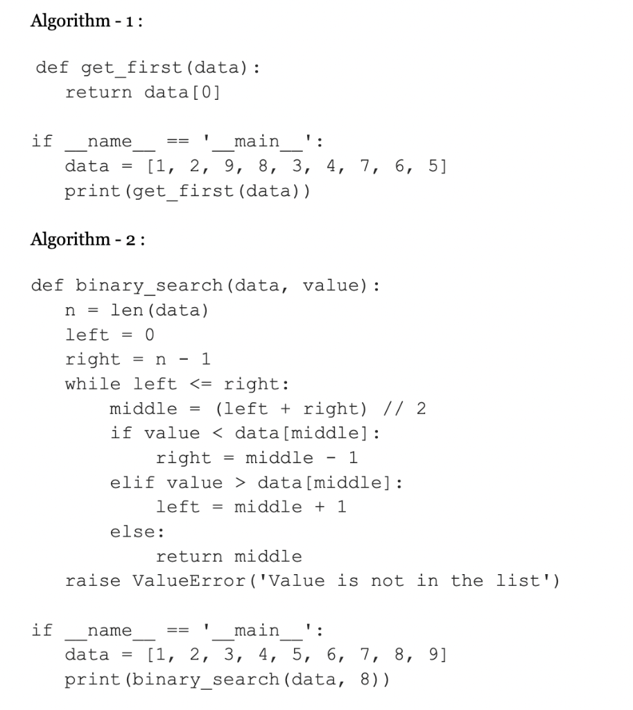 Solved Describe the Big O complexity for all the | Chegg.com