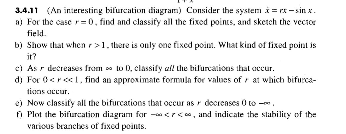 Solved (An interesting bifurcation diagram) Consider the | Chegg.com