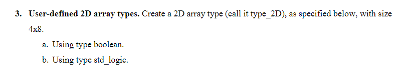 Solved 3 User Defined 2d Array Types Create A 2d Array 