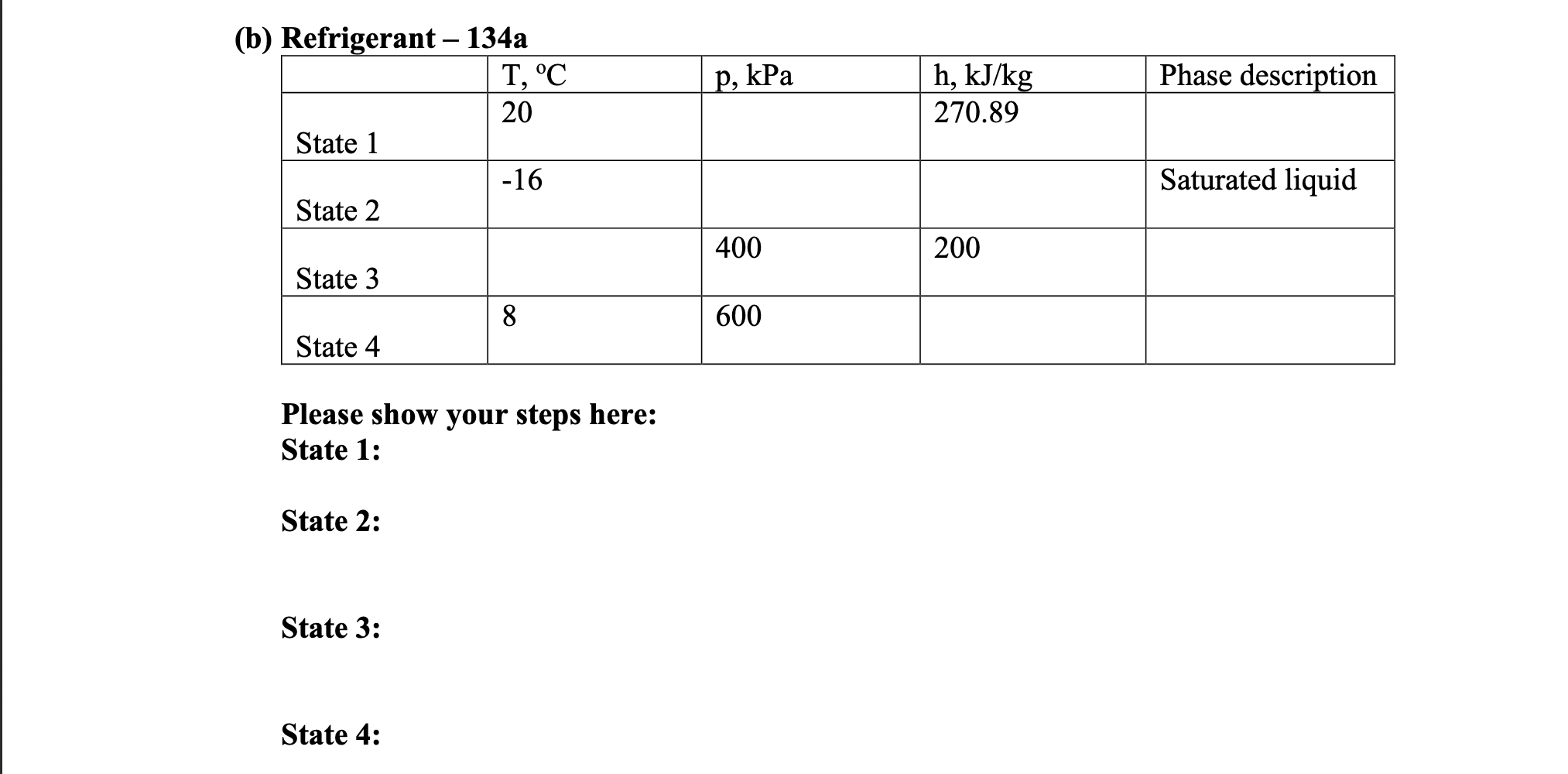 Solved Problem 2 Find Properties Using Tables For Pure Chegg