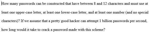 Solved How many passwords can be constructed that have | Chegg.com