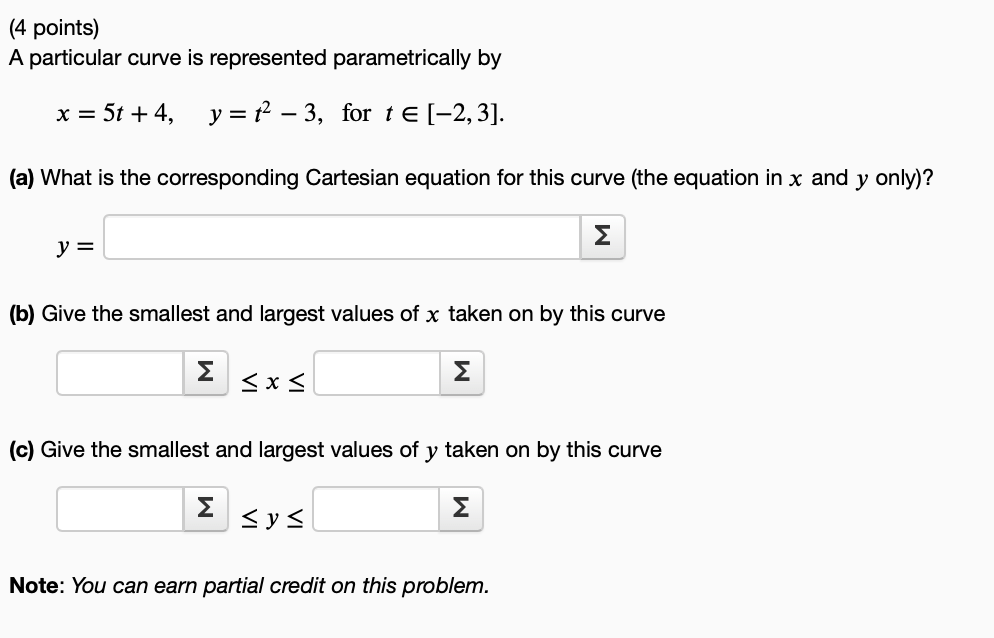 Solved (4 points) A particular curve is represented | Chegg.com