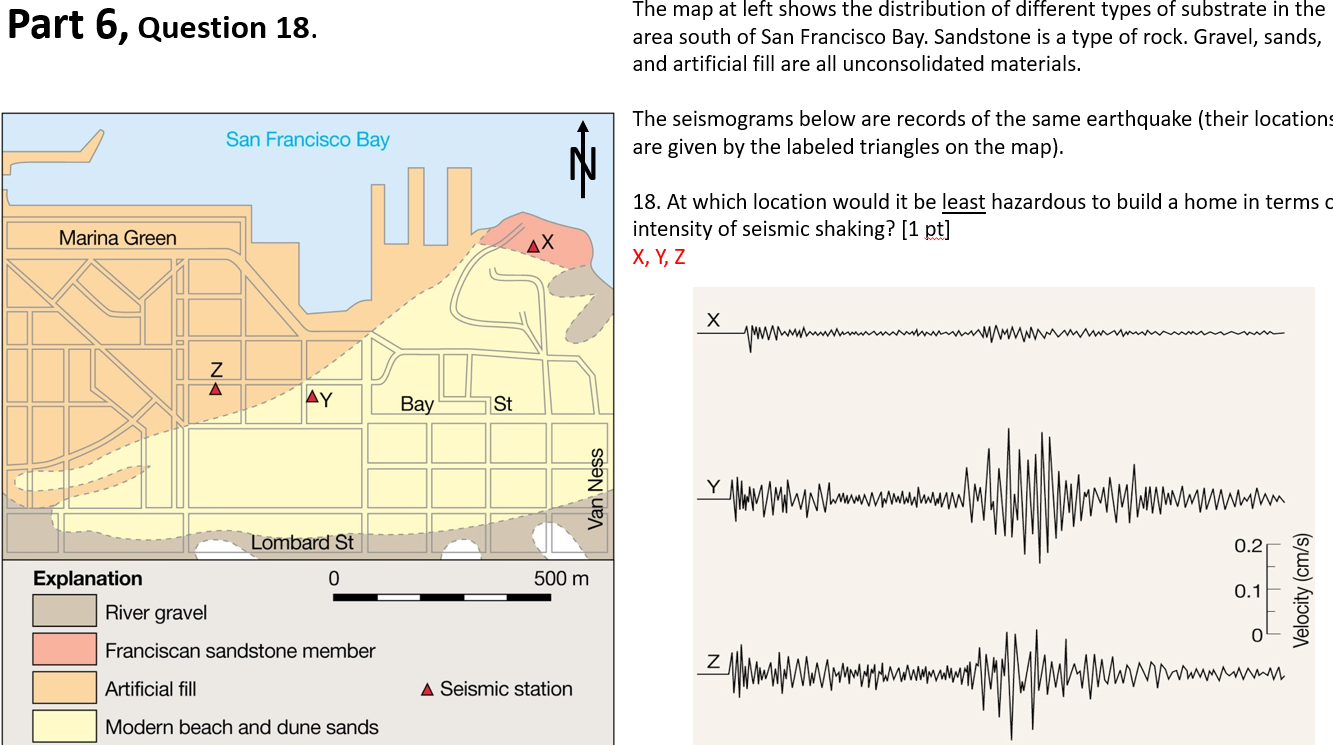Solved Part 6, Question 18. The map at left shows the | Chegg.com