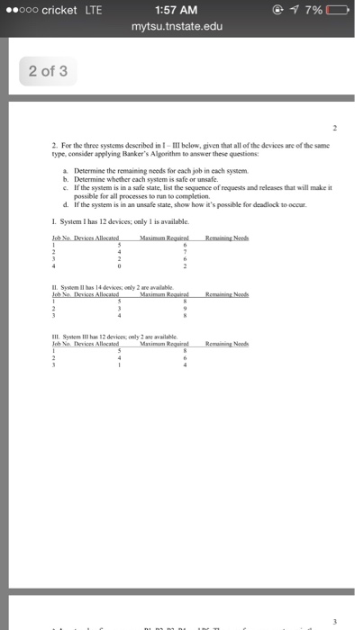 Solved For the three systems described in I - III below, | Chegg.com
