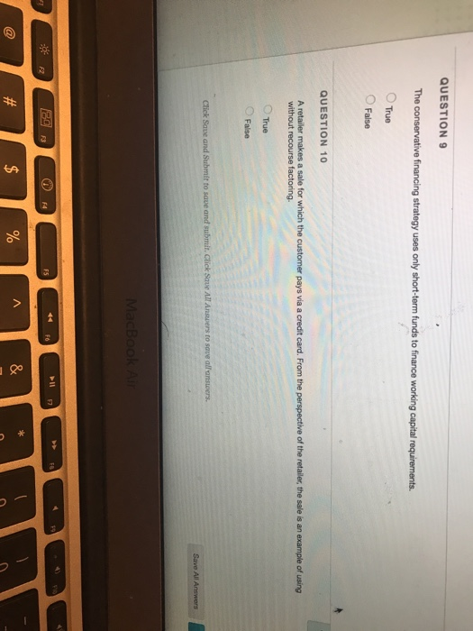 Solved QUESTION 9 The conservative financing strategy uses | Chegg.com