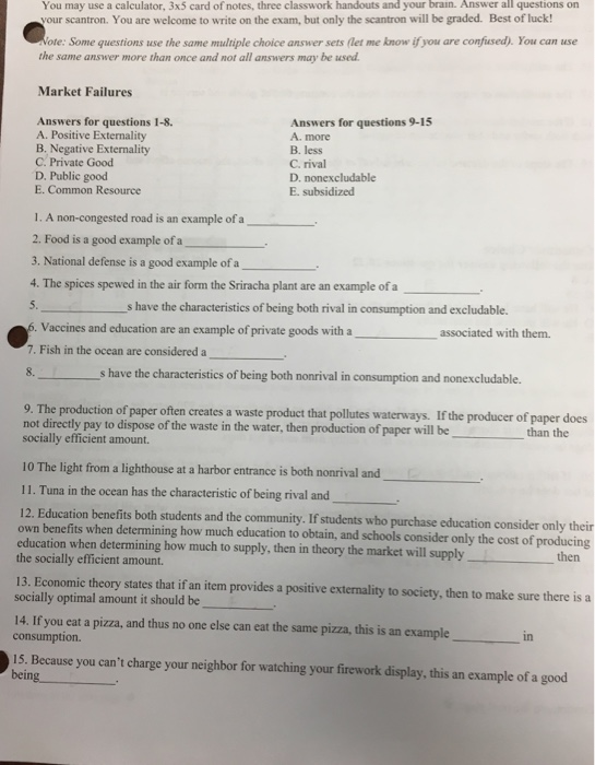 Solved handouts and your brain. Answer all questions on your | Chegg.com