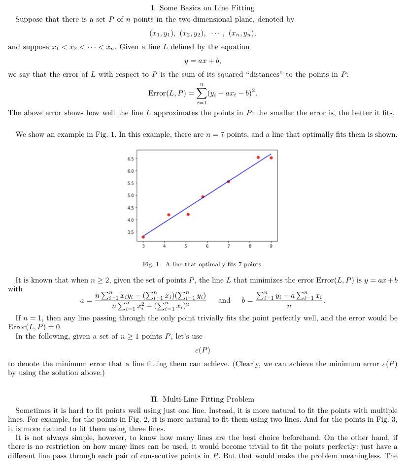 Solved Fig. 2. Two lines that fit 12 points. problem is | Chegg.com