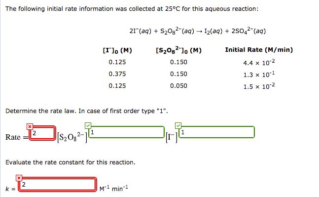 Solved The following initial rate information was collected | Chegg.com