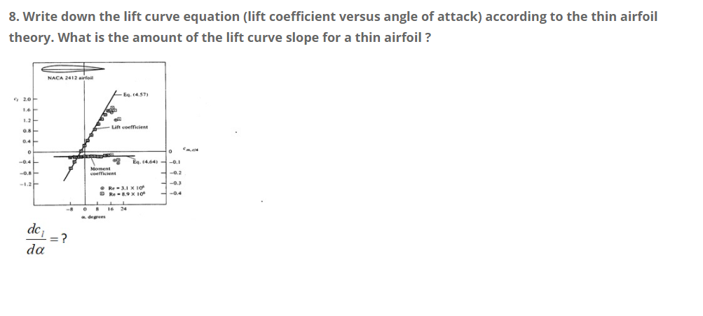 8. Write down the lift curve equation (lift | Chegg.com