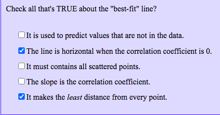 Solved Check all that's TRUE about the "best-fit" line? It | Chegg.com